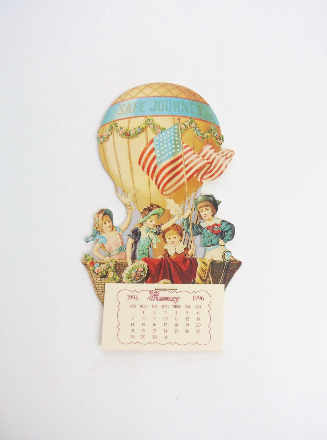 Gallery Graphic Hot Air Balloon Mini Calendar, Vintage 1996 Lithograph ...