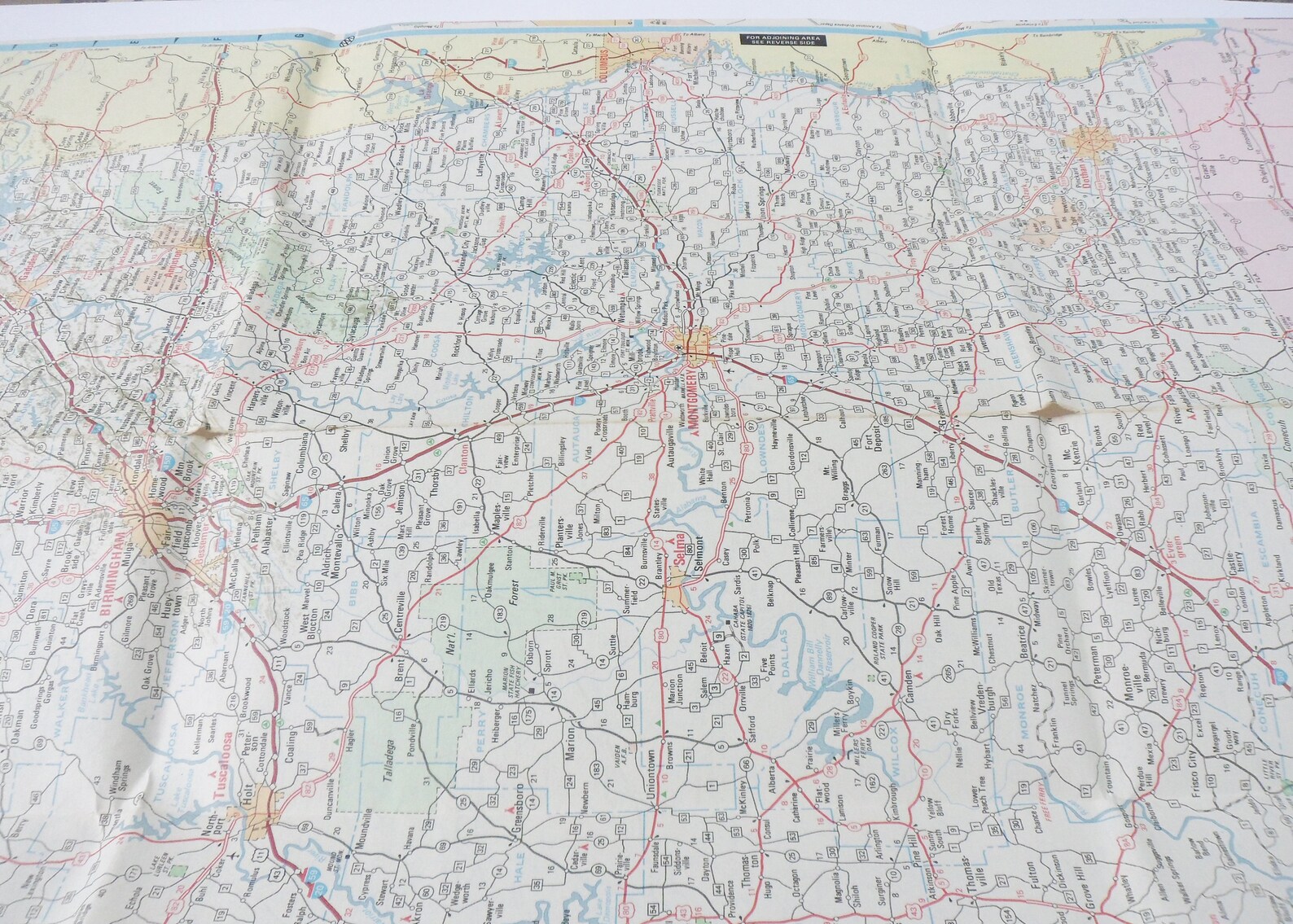 Alabama Georgia Road Map 1985 Road and City Street Map | Etsy