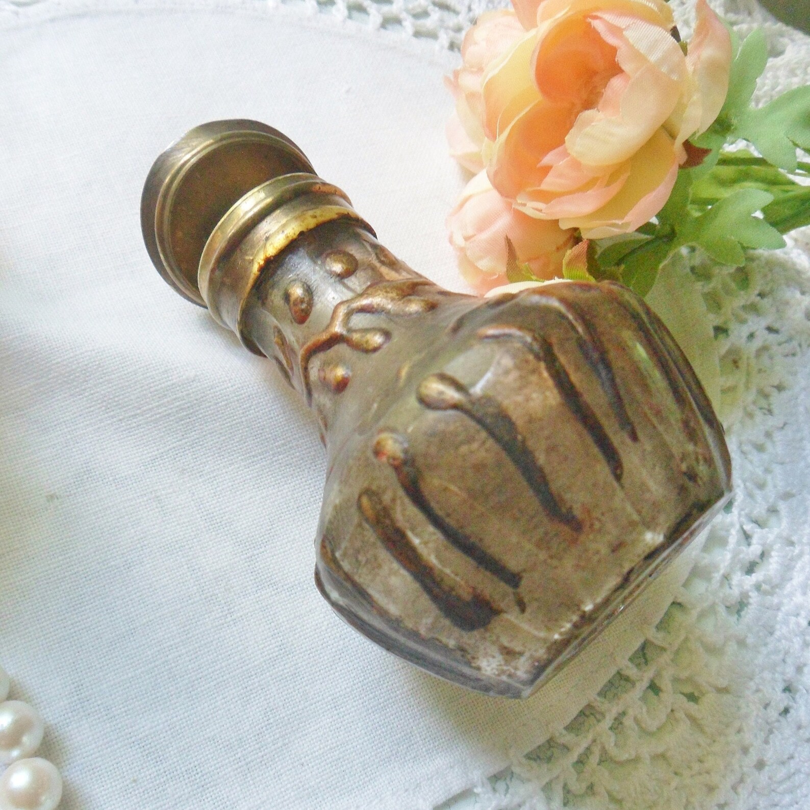 Smelling Salts Bottle With Hinged Brass Top Art Nouveau - Etsy