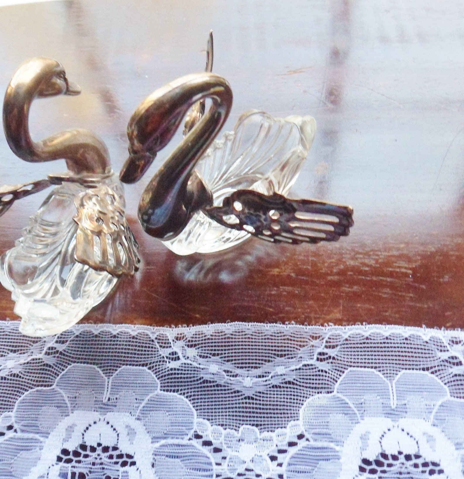 Swan Salt Cellars Italian Lead Crystal Salt Dips With - Etsy