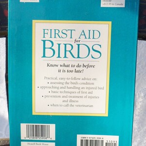 First Aid for Birds Book, Vintage Reference Guide to Bird Health and ...