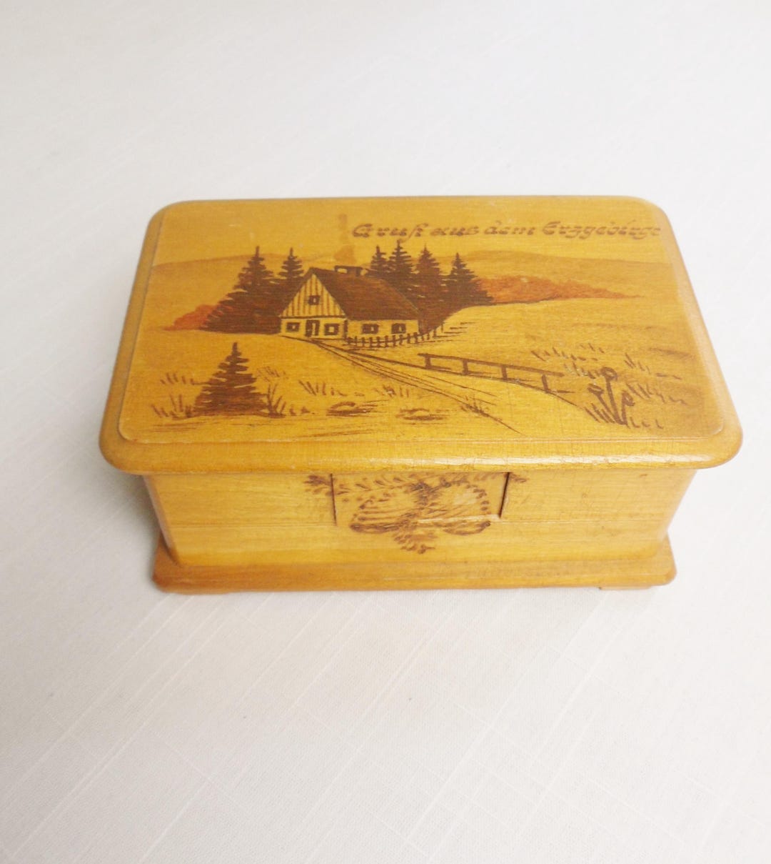 Handmade German Box, Grub Aus Dem Erzgebirge, Vintage German Art Box ...