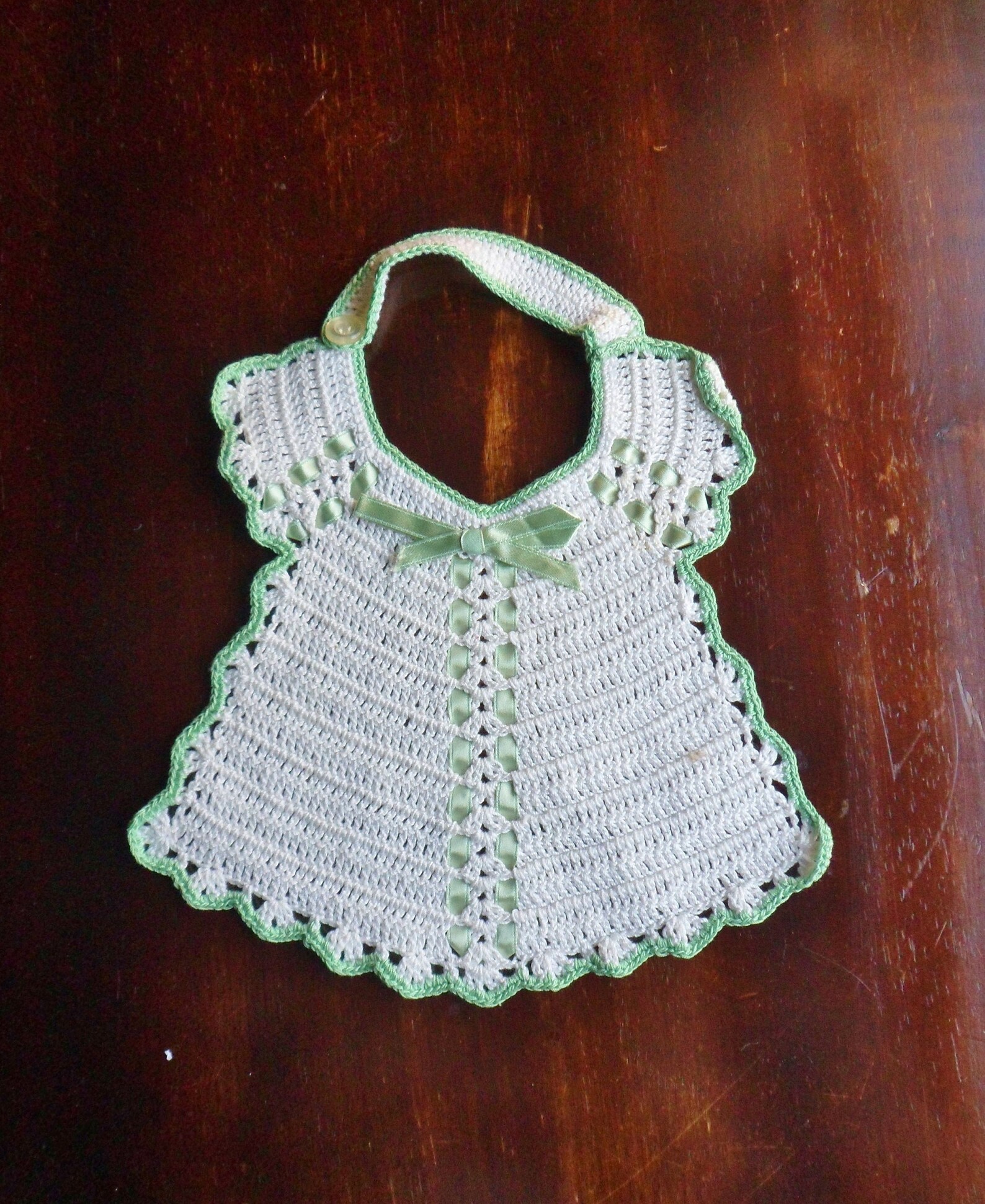 Hand Crocheted Baby Bib White Christening Bib Crocheted Bib - Etsy