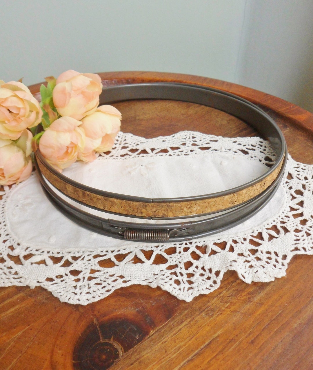 Metal Embroidery Hoop, 6 Inch Round Hoop With Spring Tension and Cork ...