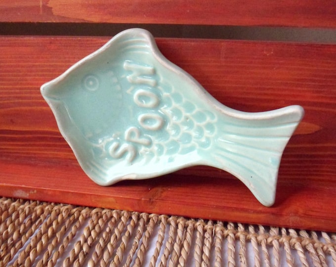 Morton Fish Spoon Rest, Green Fish Shaped Spoon Holder - Etsy