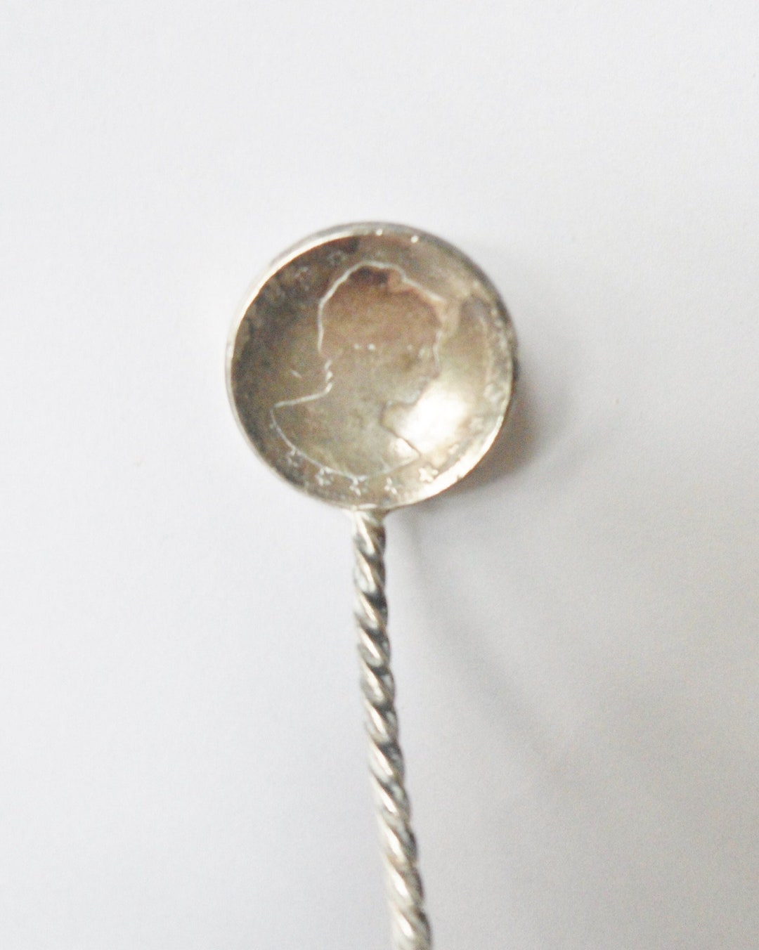 Brazilian Coin Spoon With 900 Silver Wire Wrapped Stone and Twisted ...