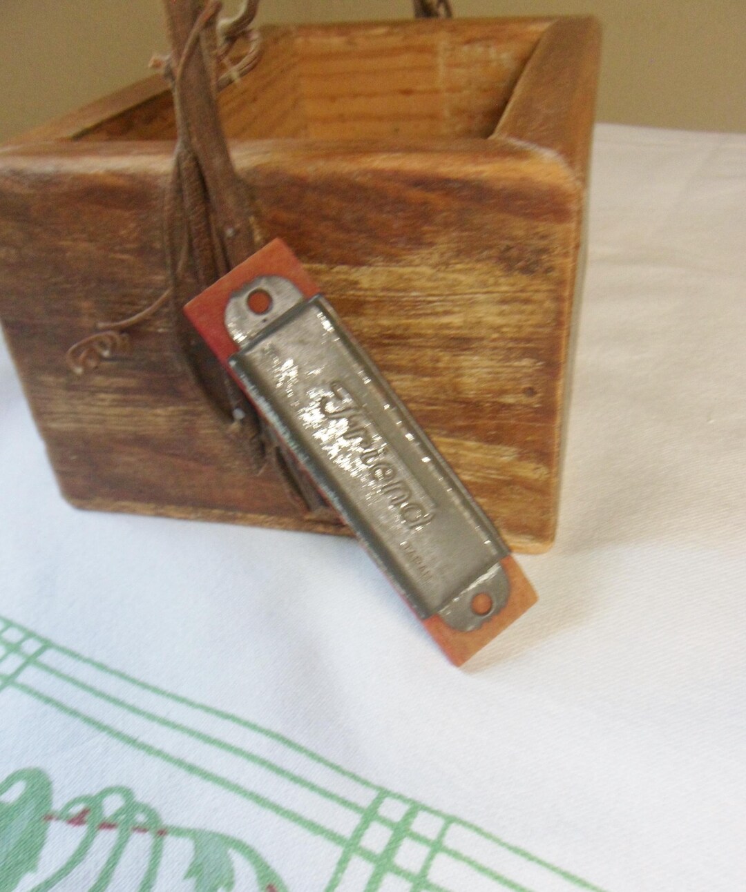 Toy Harmonica, Vintage Tin and Wood Friend Harmonica, Japan 60s - Etsy