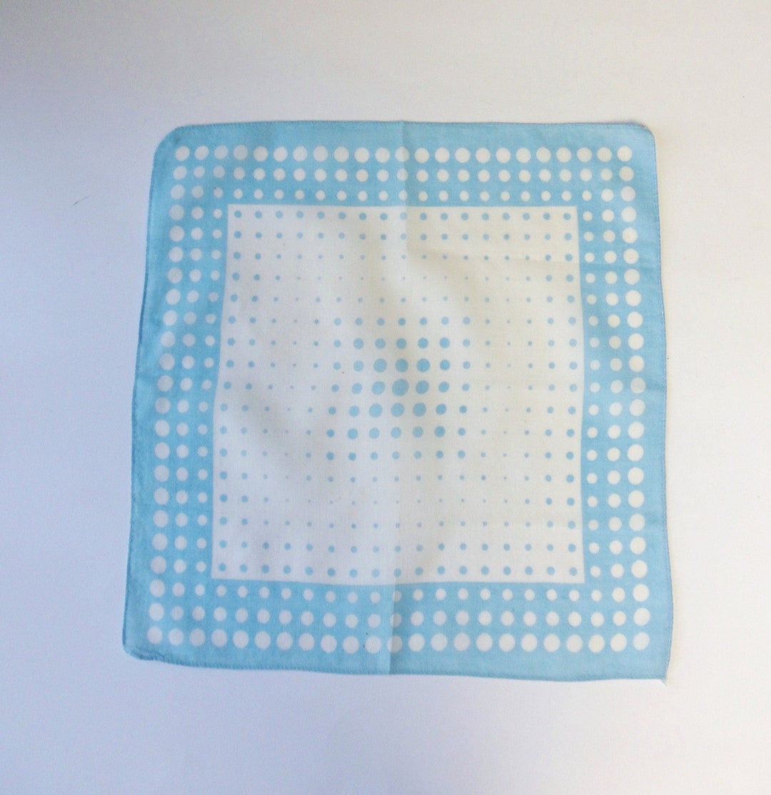Blue and White Polka Dot Hanky, Vintage Dotted Hanky - Etsy