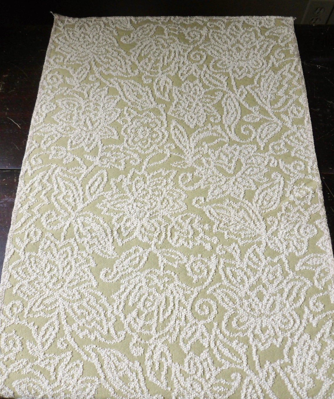 Textured Ivory and Sage Pattern Upholstery Fabric Sample - Etsy