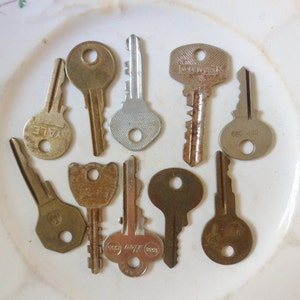 Ten Padlock and Mailbox Keys, Vintage Lock Keys, Jeco, Corbin, Master ...