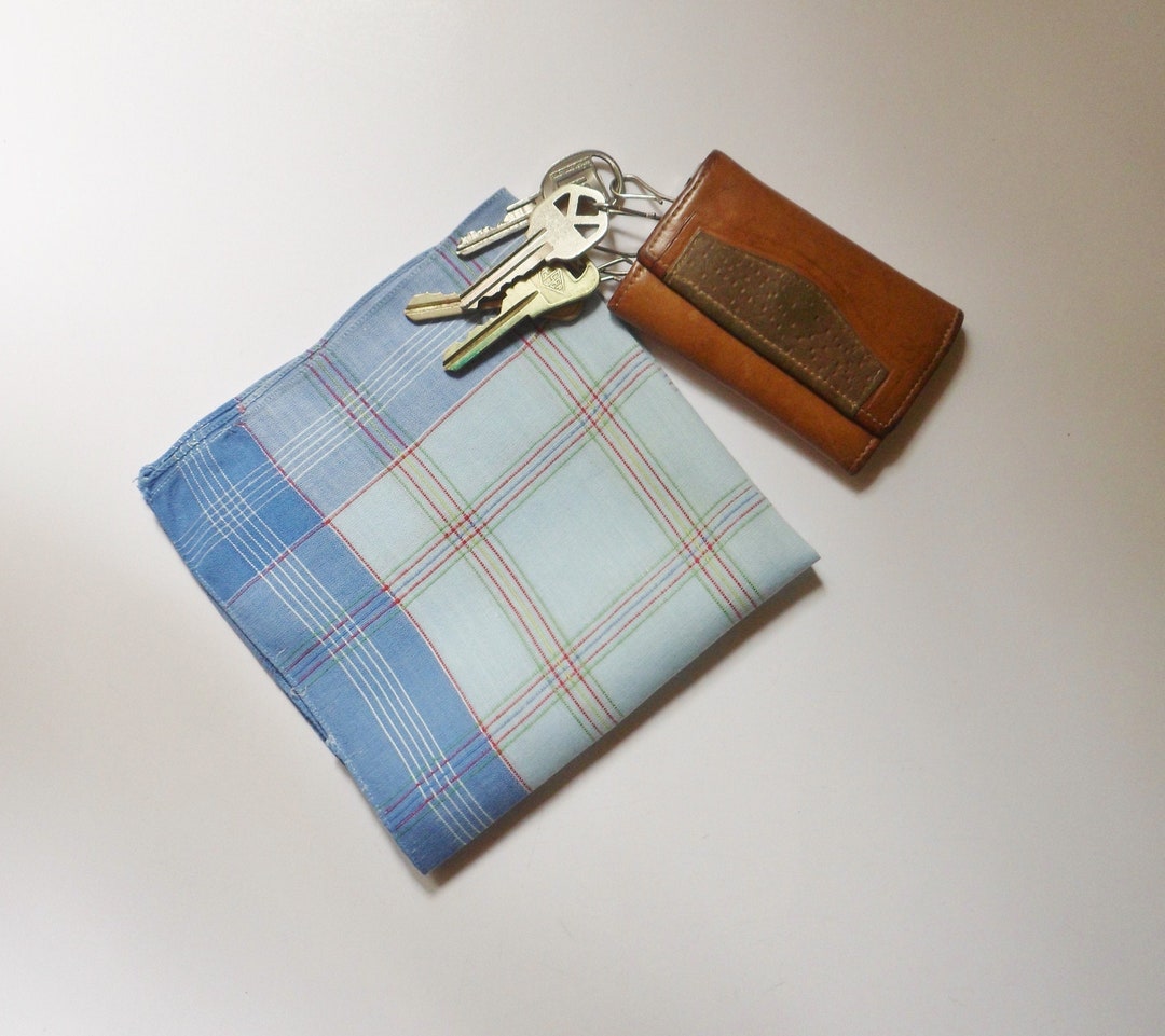 Mens Blue Plaid Hanky, Vintage Mens Cotton Hanky - Etsy