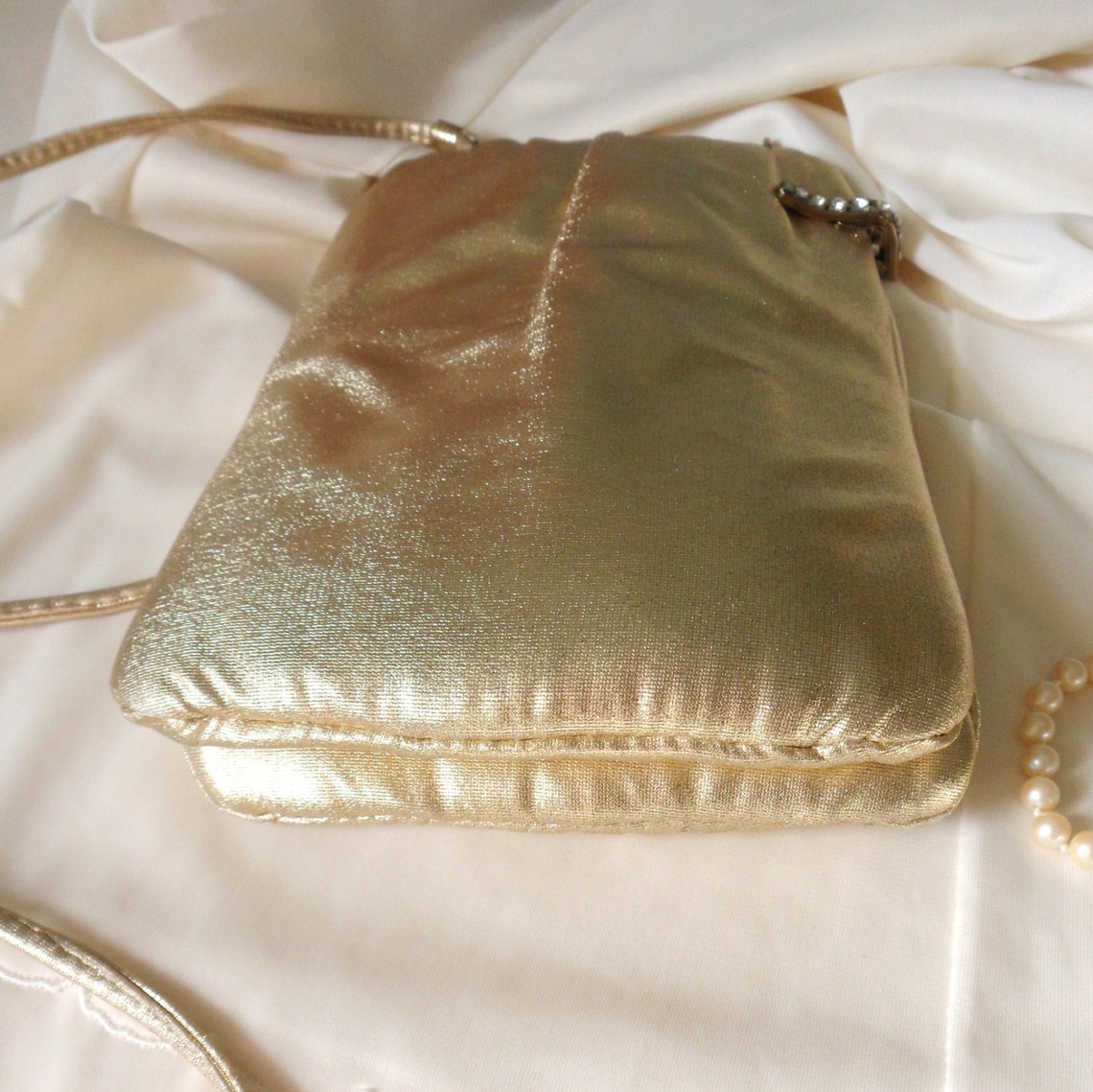 Gold Side Open Rhinestone Shoulder Purse Unusual Pocket Purse - Etsy