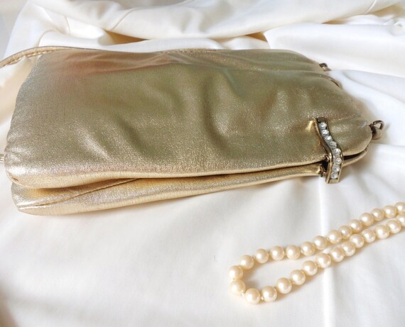 Gold Side-Open Rhinestone Shoulder Purse Unusual Pocket Purse | Etsy