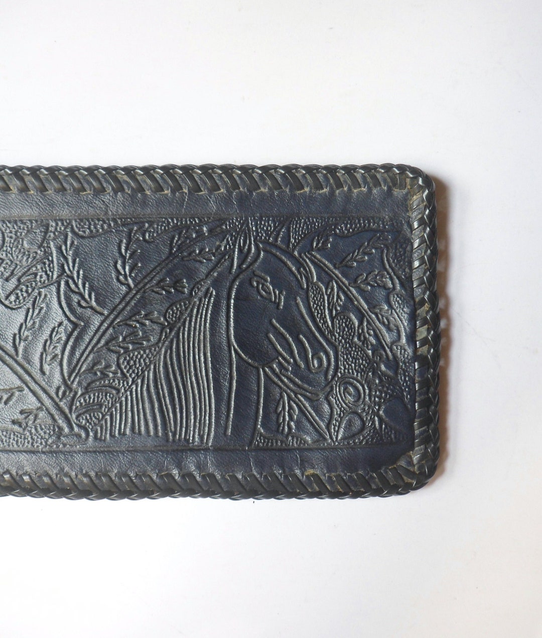 Leather Horse Wallet, Prison Made Vintage Hand Stitched Hand Tooled ...