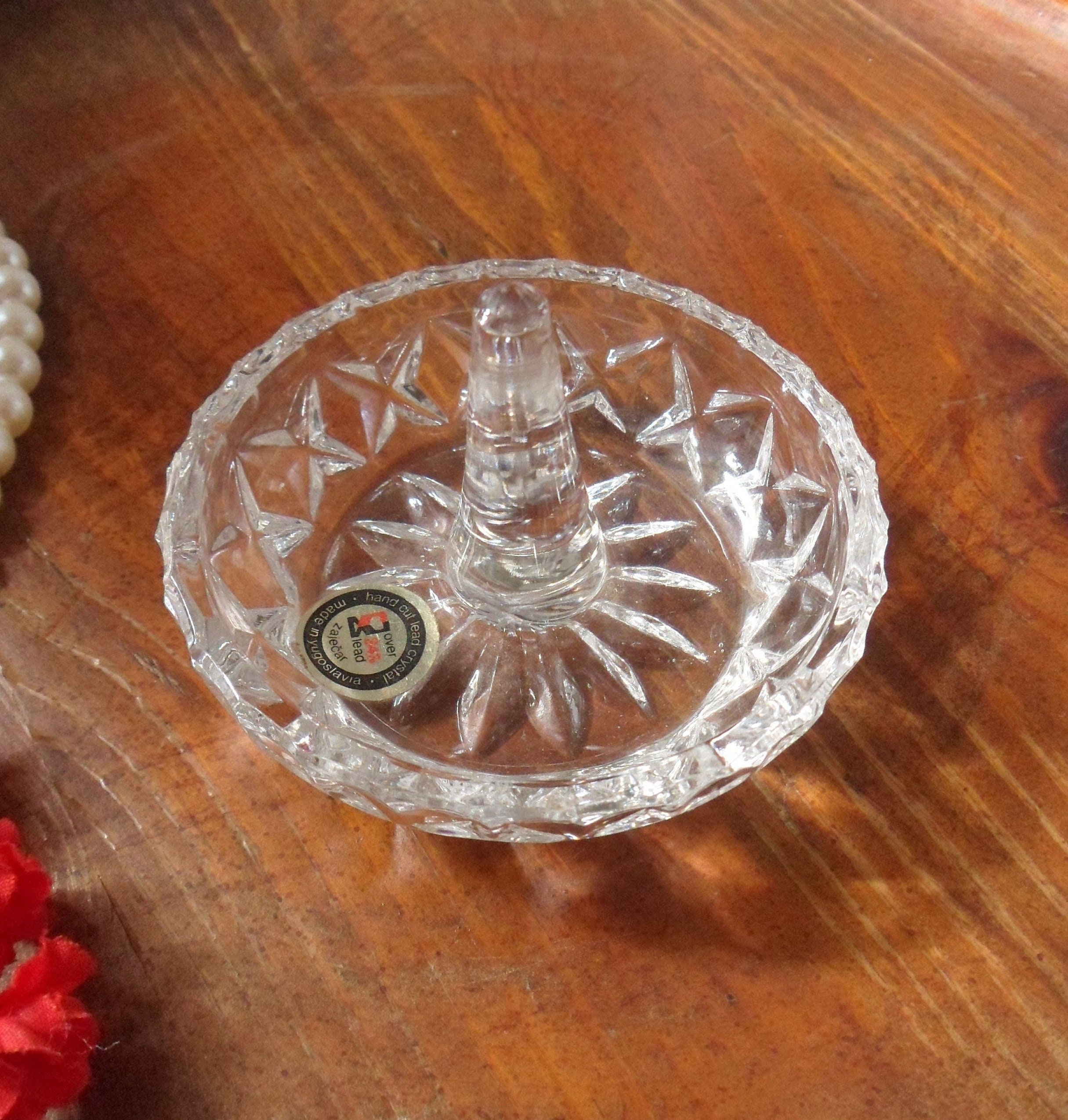 Cut glass ring holder store