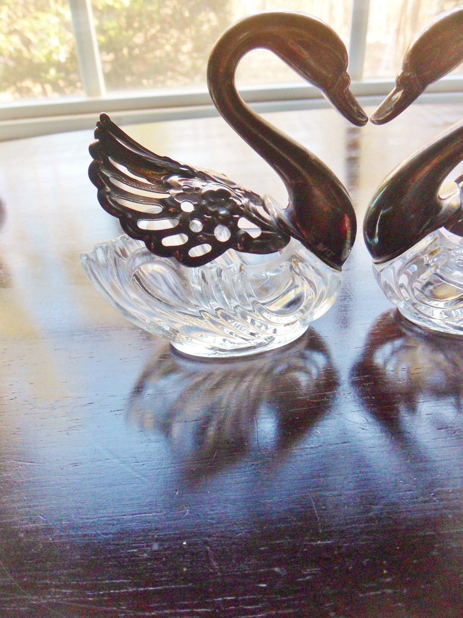 Swan Salt Cellars Italian Lead Crystal Salt Dips With - Etsy
