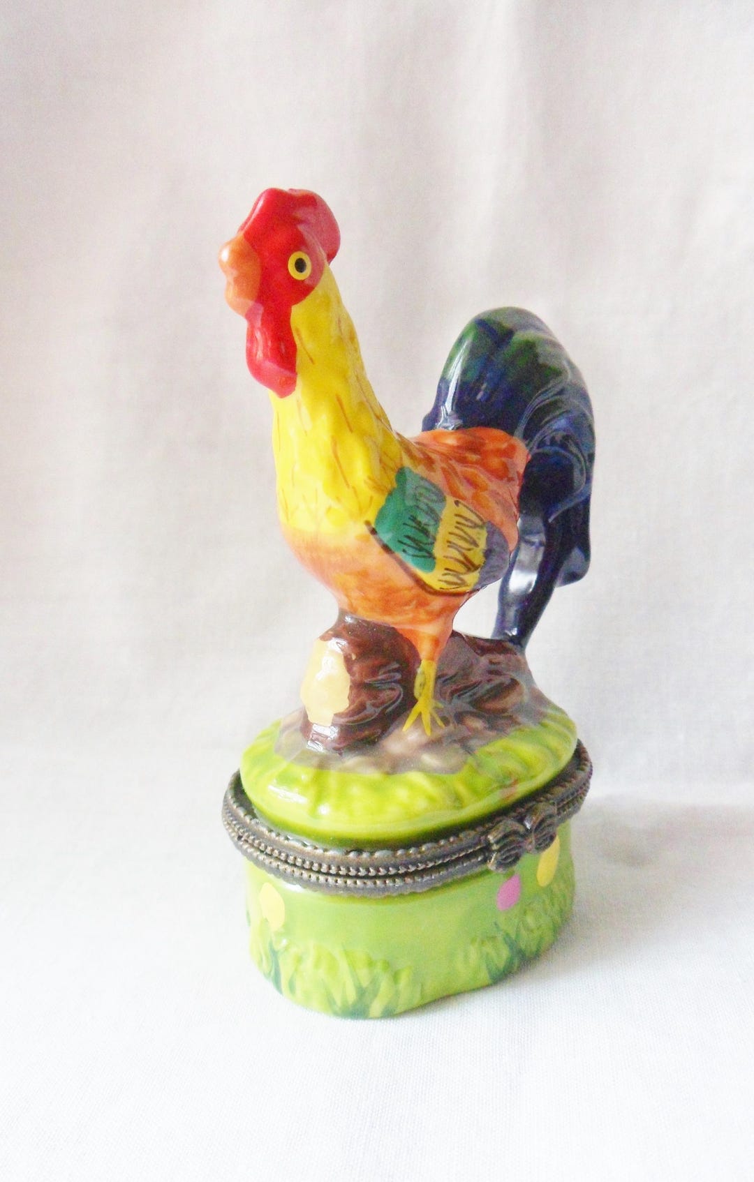 Hinged Chicken Trinket Box, Vintage Farm Ring Box, Farmhouse Kitchen ...