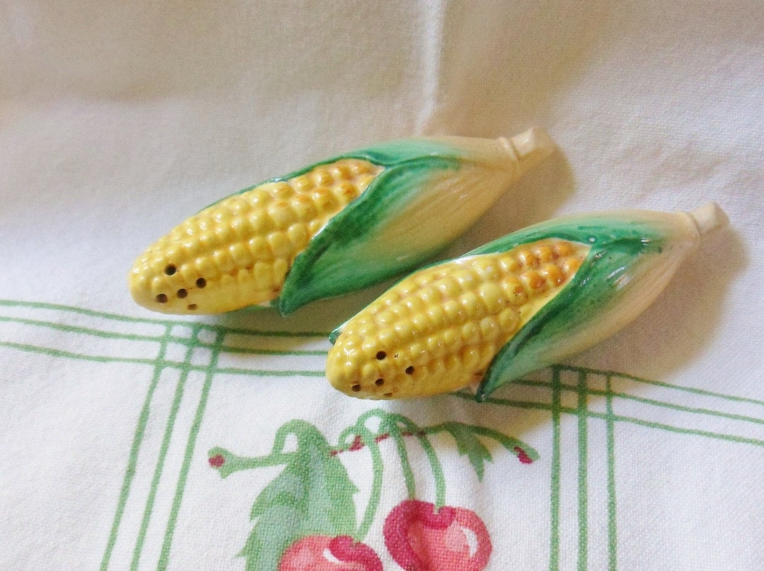 Ears of Corn Salt & Pepper Shakers, Vintage Corn on the Cob Salt and ...