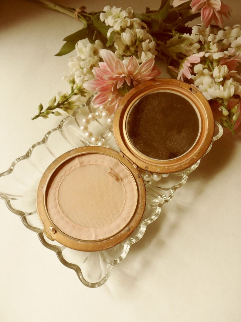 Lin-bren Leather Powder Compact Polished Black Leather | Etsy