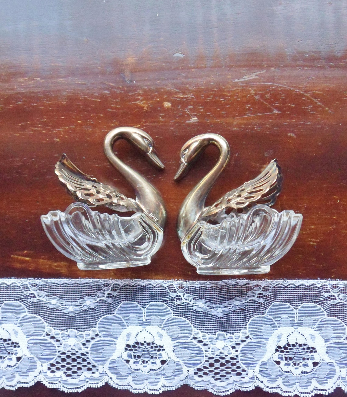Swan Salt Cellars Italian Lead Crystal Salt Dips With - Etsy