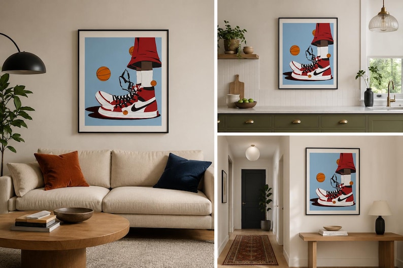 Basketball Sneaker Art Print | Streetwear Sports Poster (digital ...