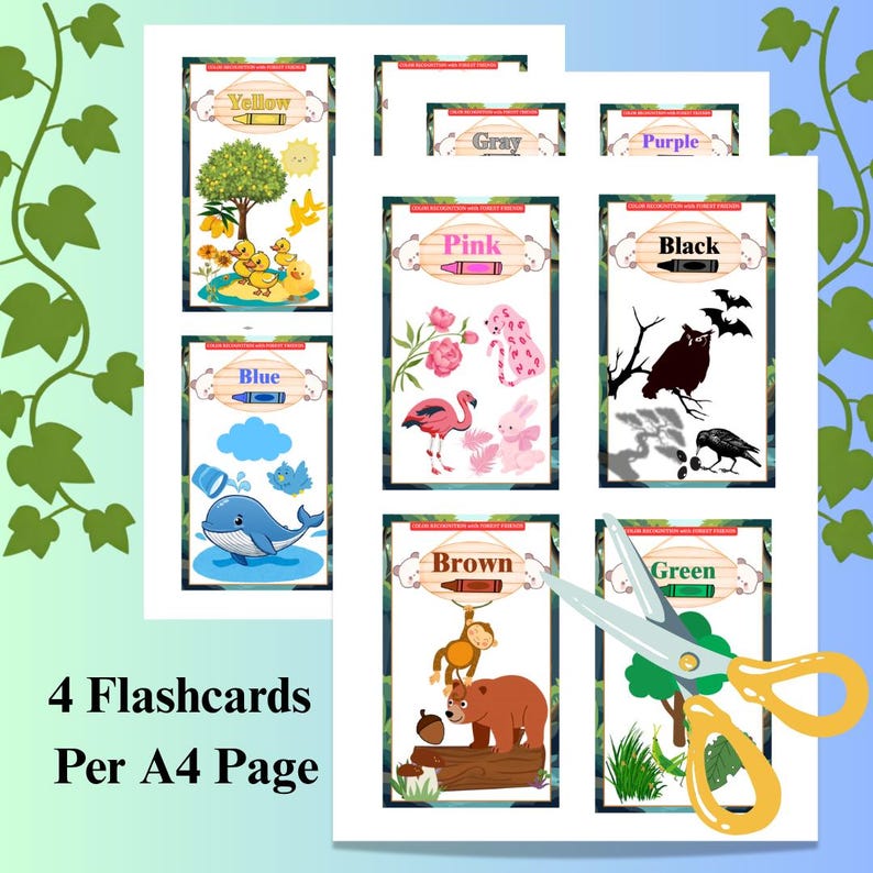 Colors Learning Flashcards | Printable Preschool Activity | Instant ...