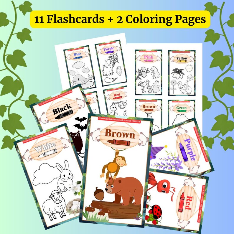 Colors Learning Flashcards | Printable Preschool Activity | Instant ...
