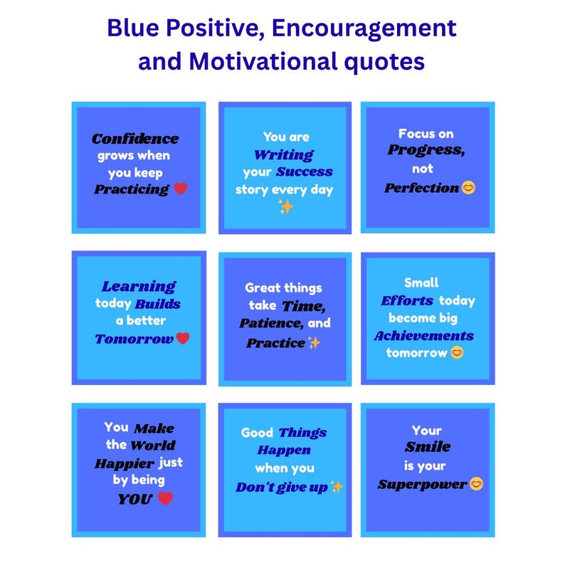 Colorful Daily Quote Cards for Kids / 27 Positive and Encouraging ...