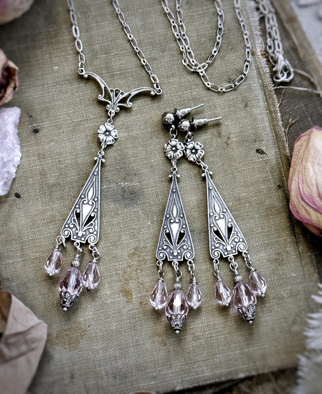 Lady Primrose - Romantic, Decadent Art Nouveau Lavalier Necklace and ...