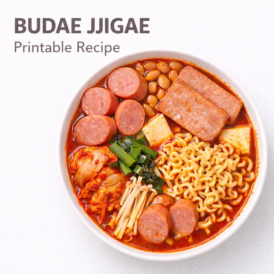 Korean Budae Jjigae Recipe | Visual Layering Guide (printable PDF ...