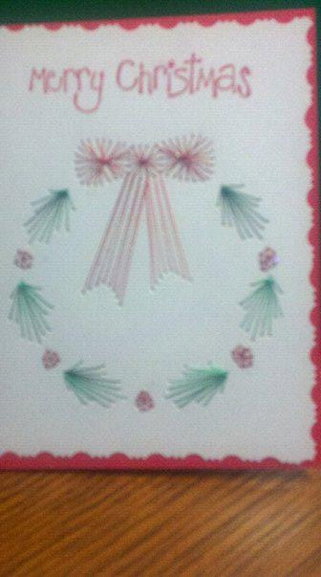 Handmade String Art Christmas Card Wreath - Etsy