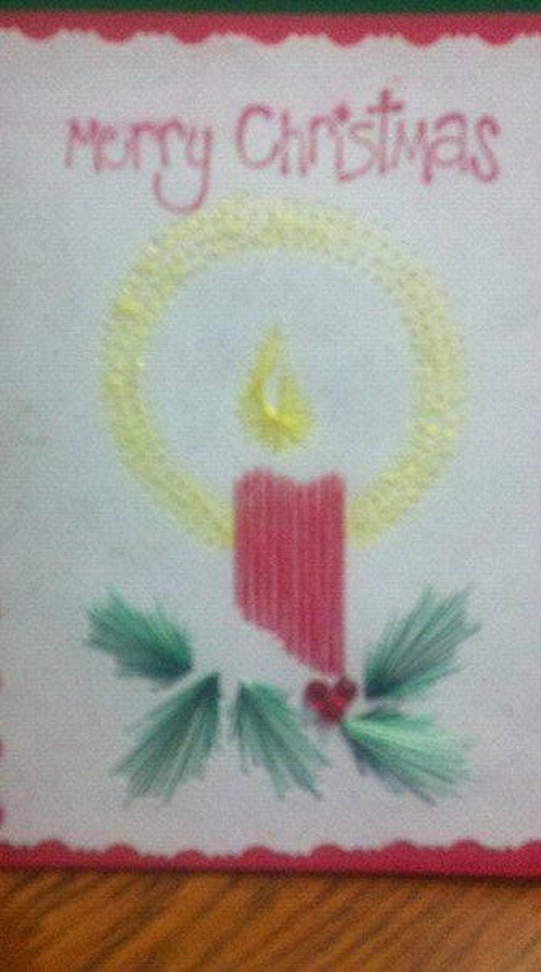 Handmade String Art Christmas Card (large Glowing Candle) - Etsy