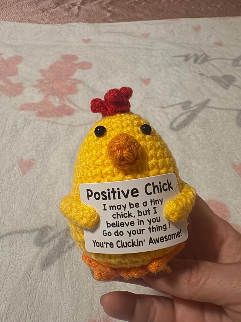 Positive Chick Amigurumi – Handmade Encouragement Desk Decor - Etsy