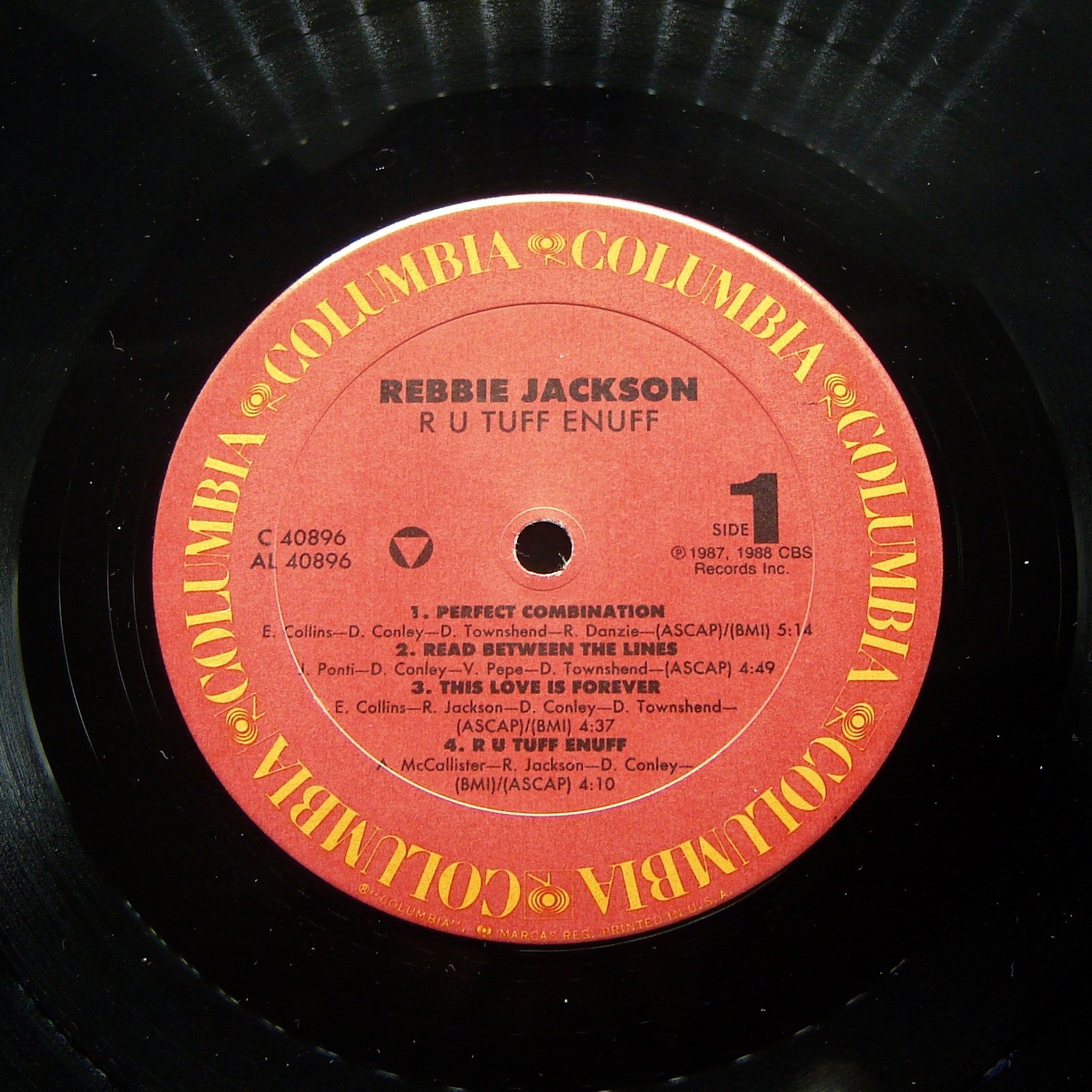 Rebbie Jackson R U Tuff Enuff LP Epic Records 1988 Vintage Vinyl LP ...