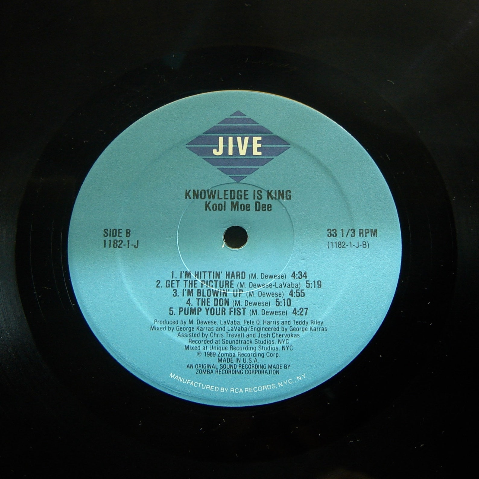 Kool Moe Dee Knowledge is King LP Jive 1989 Vintage - Etsy