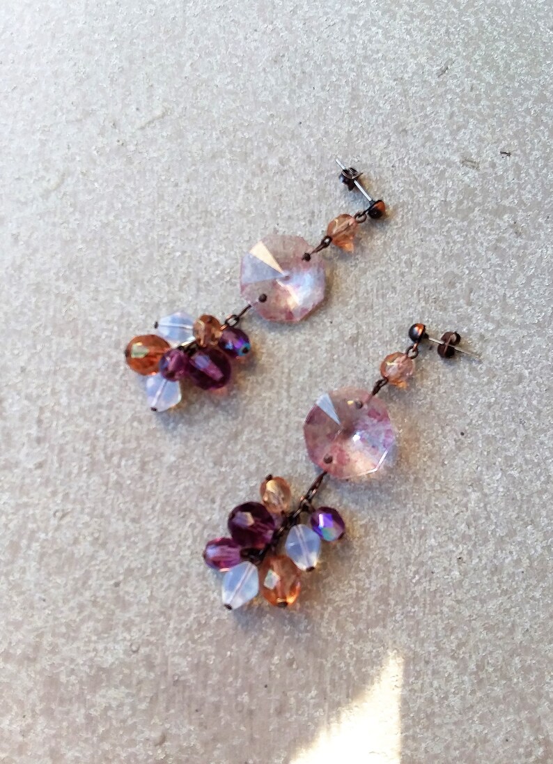 Pastel Pale Peach Amethyst Purple Citrine Topaz Opal Glass - Etsy