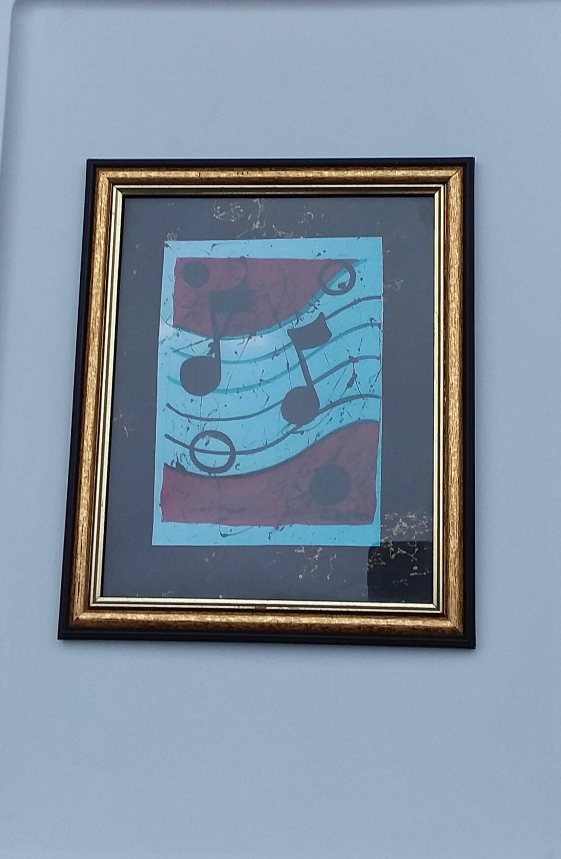 Musical Note Framed Modern Art Musician Gift Glass Picture | Etsy