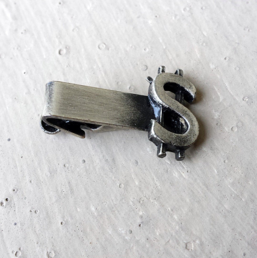 Pewter Dollar Currency Sign Money Tie Clip Banker Investor Stock Broker ...