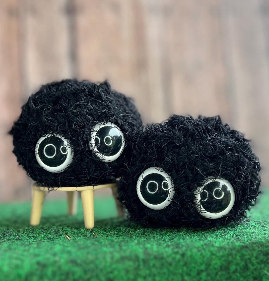 Fuzzy Black Monster, Comfort Creature, Sensory Toy, Stress Ball, Gifts ...