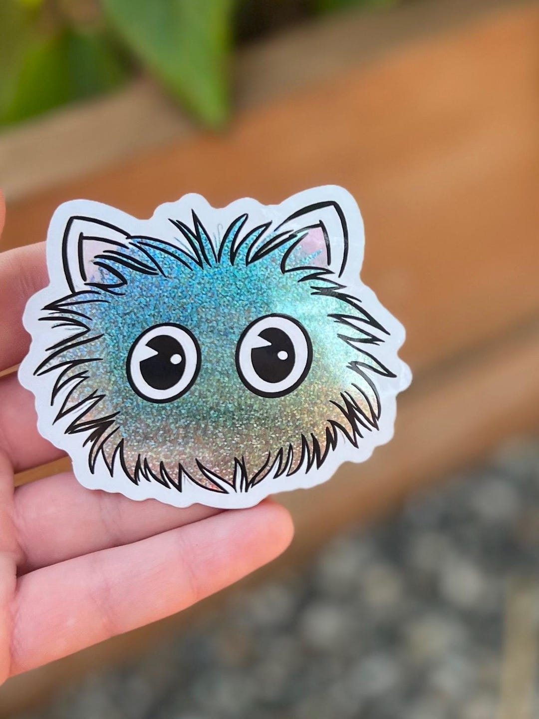 Holographic Glitter Logo Sticker - Etsy