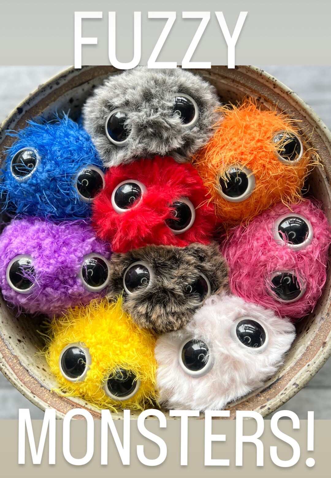Fuzzy Monsters, Kawaii Plush Doll, Crochet Monster, Fairy Garden, Plush ...