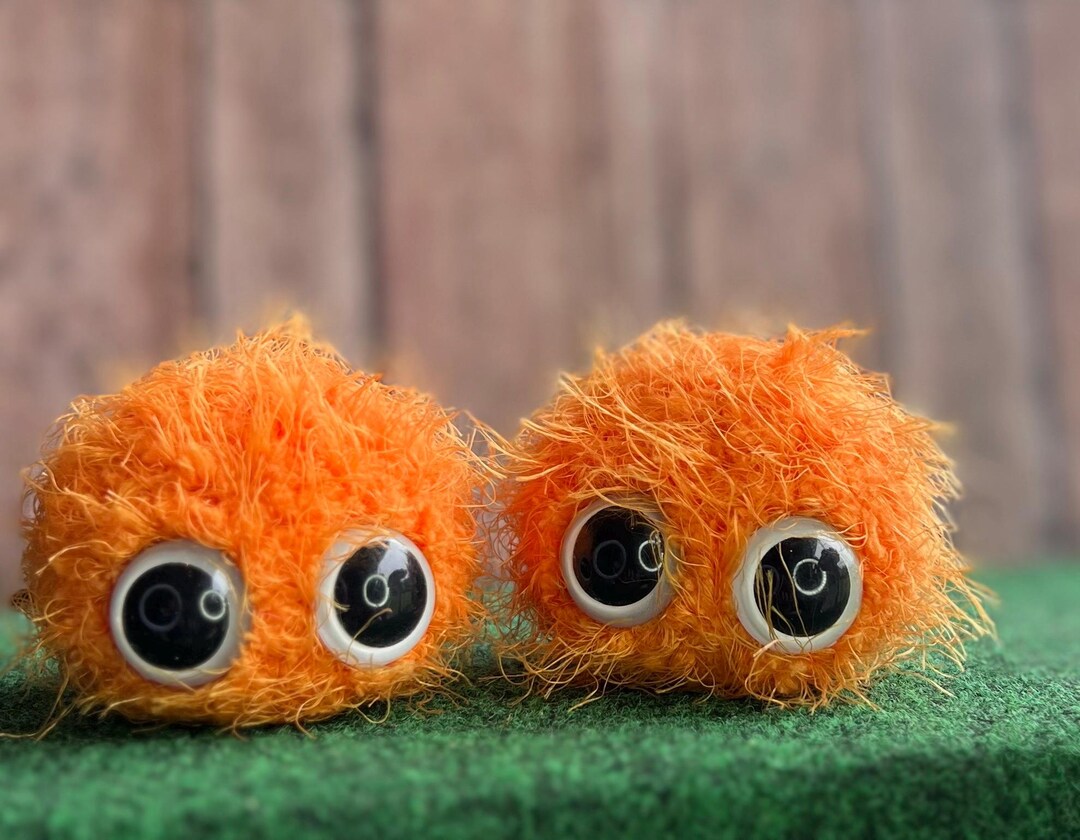 Fuzzy Orange Monster Plush: Handmade Comfort Toy, Anxiety Buddy - Etsy UK