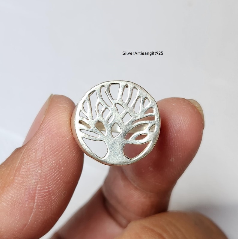Sterling Silver Tree of Life Filigree Ring, Engraved Statement Band - Etsy