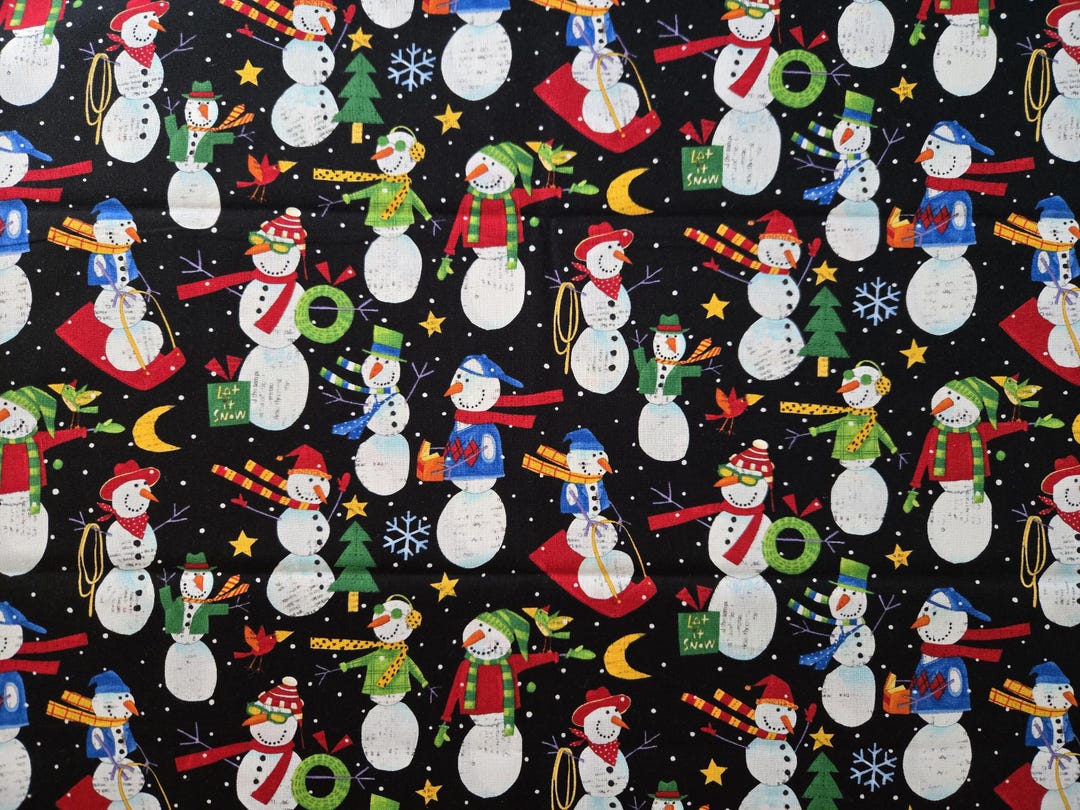 RARE OOP Nancy Wolff Let It Snow! Fabric Robert Kaufman 1 Yard Piece - Etsy
