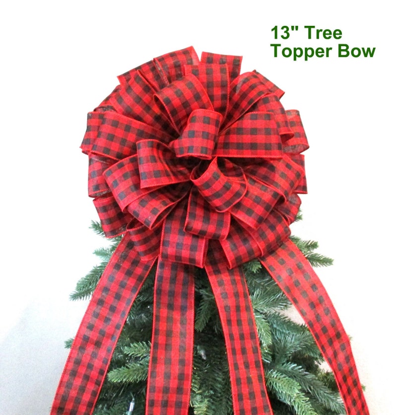 Buffalo Plaid Bow / WATERPROOF BOW / 5 SIZES / Wreath Bow / - Etsy