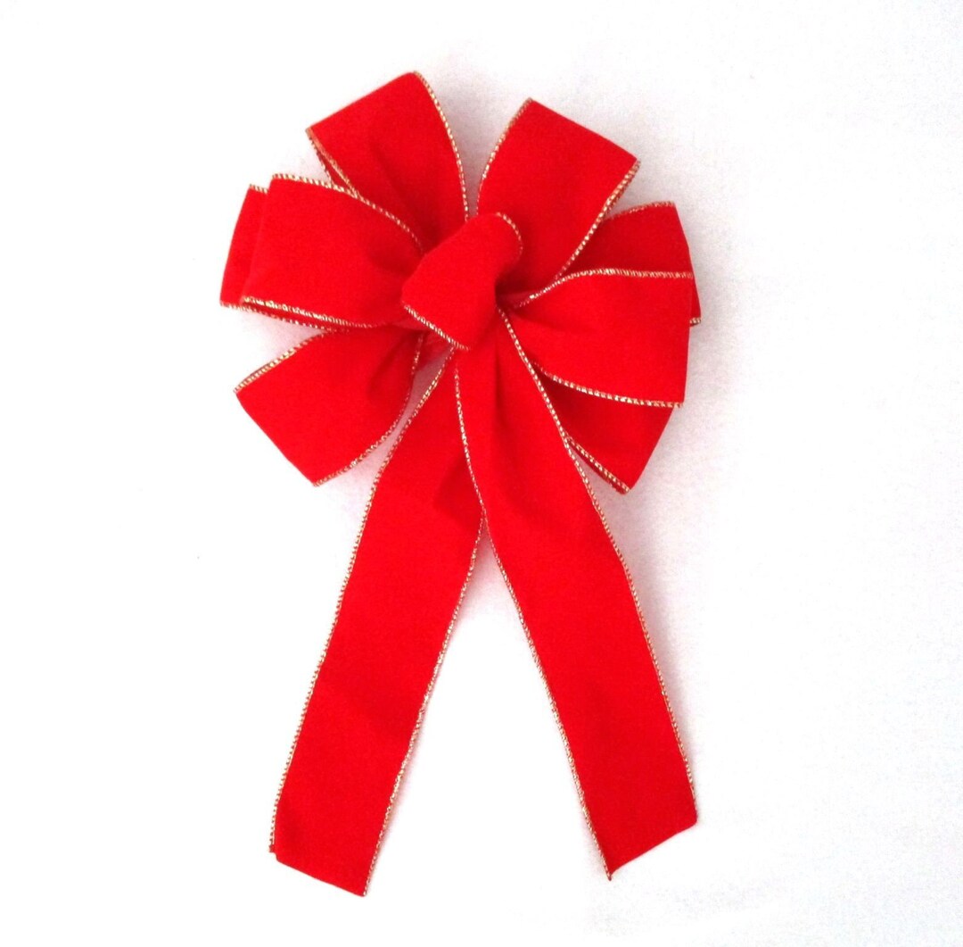 OUTDOOR BOW / Waterproof Bow / Red Velvet Bow / Christmas Bow / Wreath ...