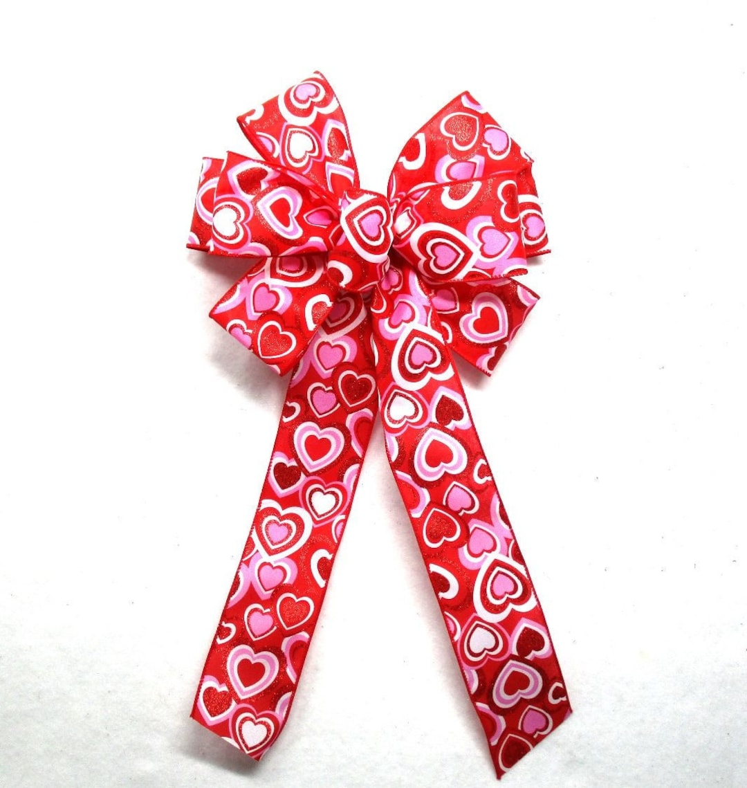 Red Heart Bow, Valentine Bow, Red Bow, Valentine's Day Bow - Etsy