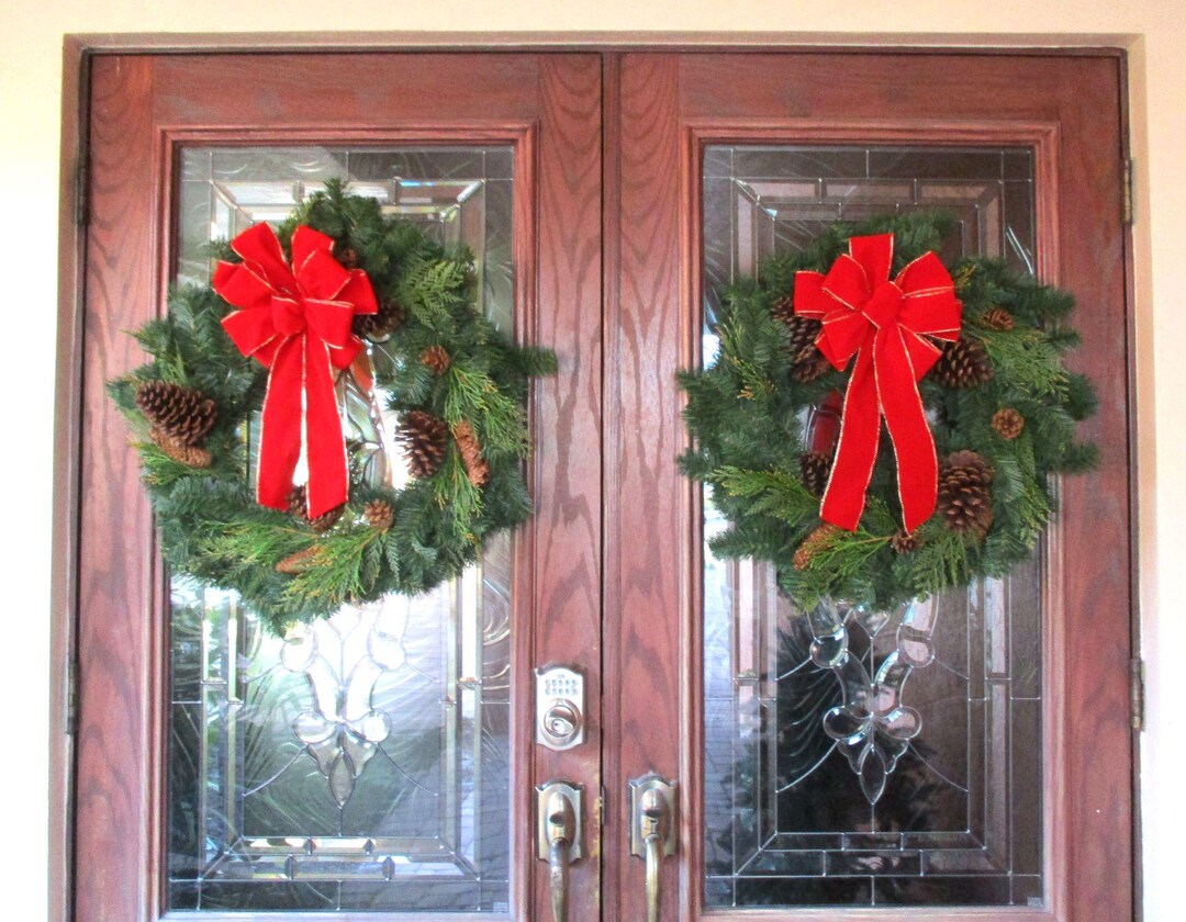 OUTDOOR Bow / Waterproof Bow / Red Velvet Bow / Christmas Bow / Wreath ...