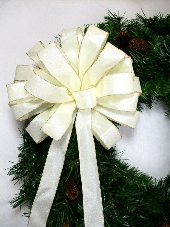 Cream Bow / Ivory Bow / Wedding Bow / Wreath Bow / Christmas | Etsy