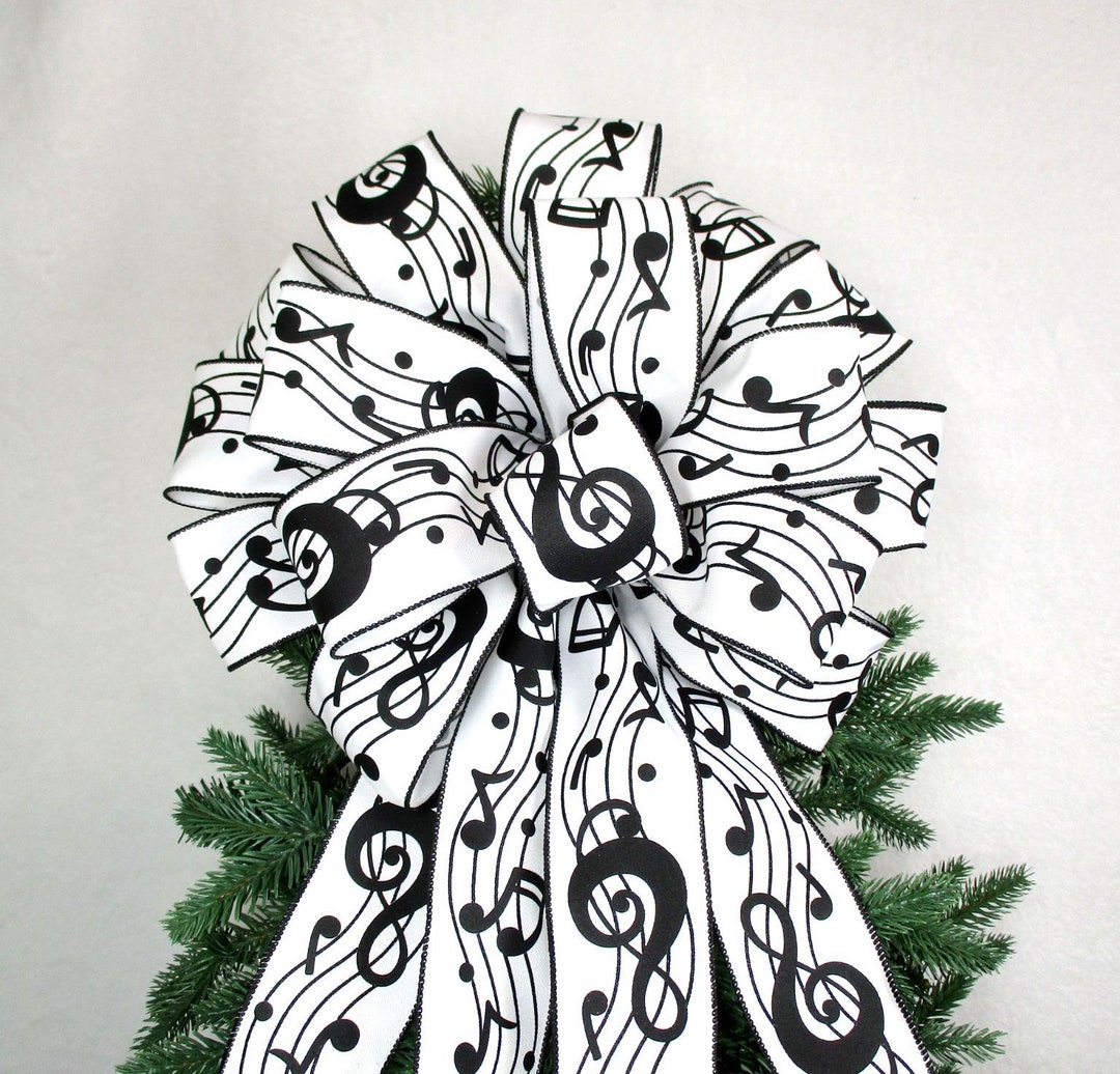 Musical Notes Bow / Music Bow / Christmas Bow / Large Wreath Bow ...